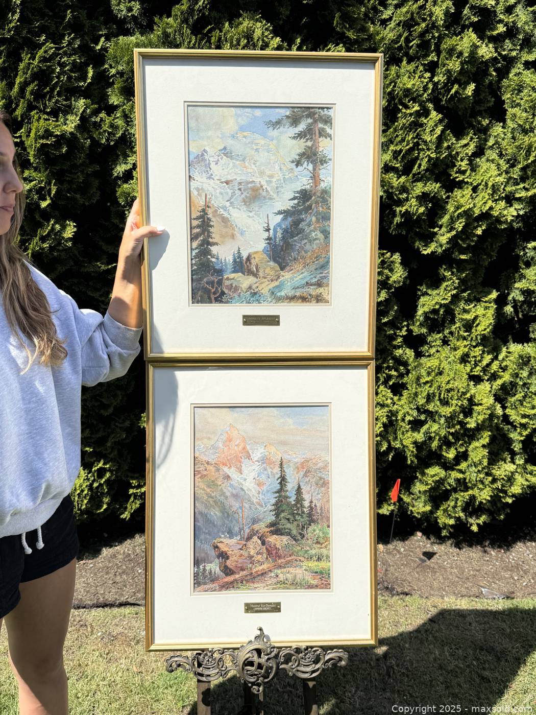 Pair of Early Antique Original Water Colour Mountain Landscape ...