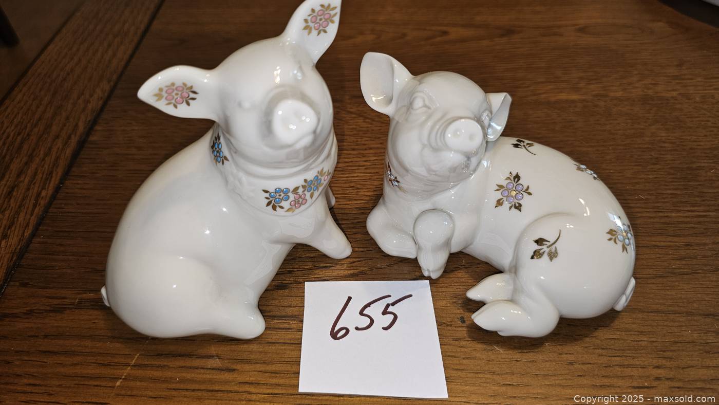 Set of 2 vintage Lenox jeweled pigs | Hatboro (Pennsylvania, USA ...