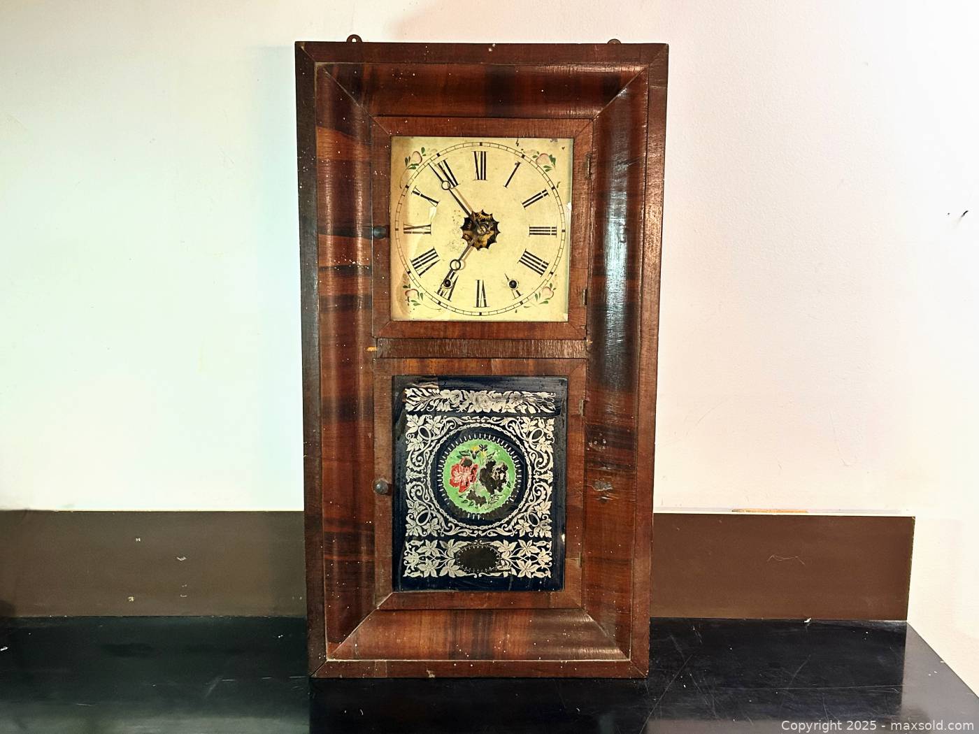 Antique Jerome & Co. Eight Day Shelf Clock – Reverse Painted Glass, New ...