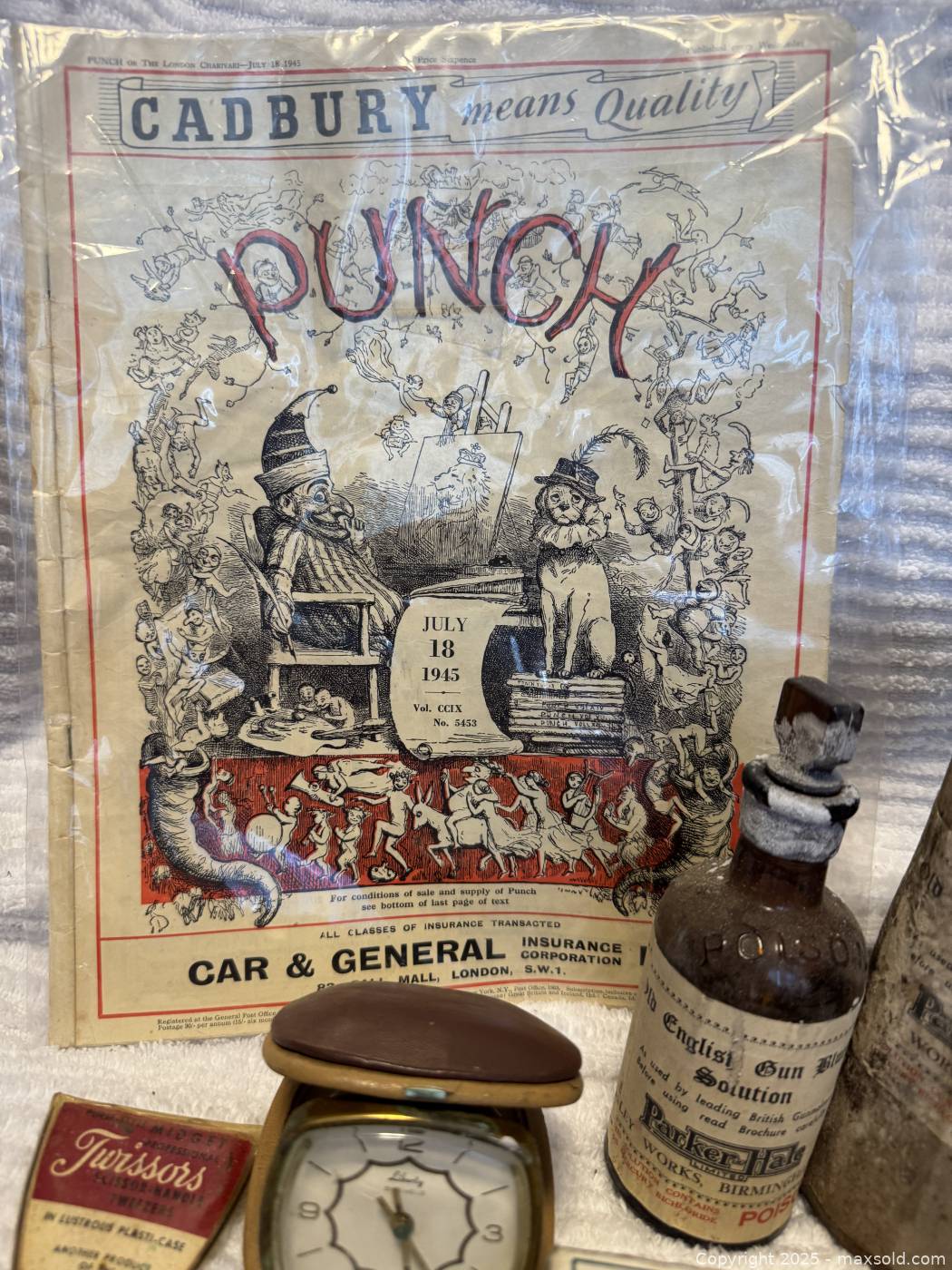 Lot of antique vintage things ww2 whistle, clocks, watch faces ...