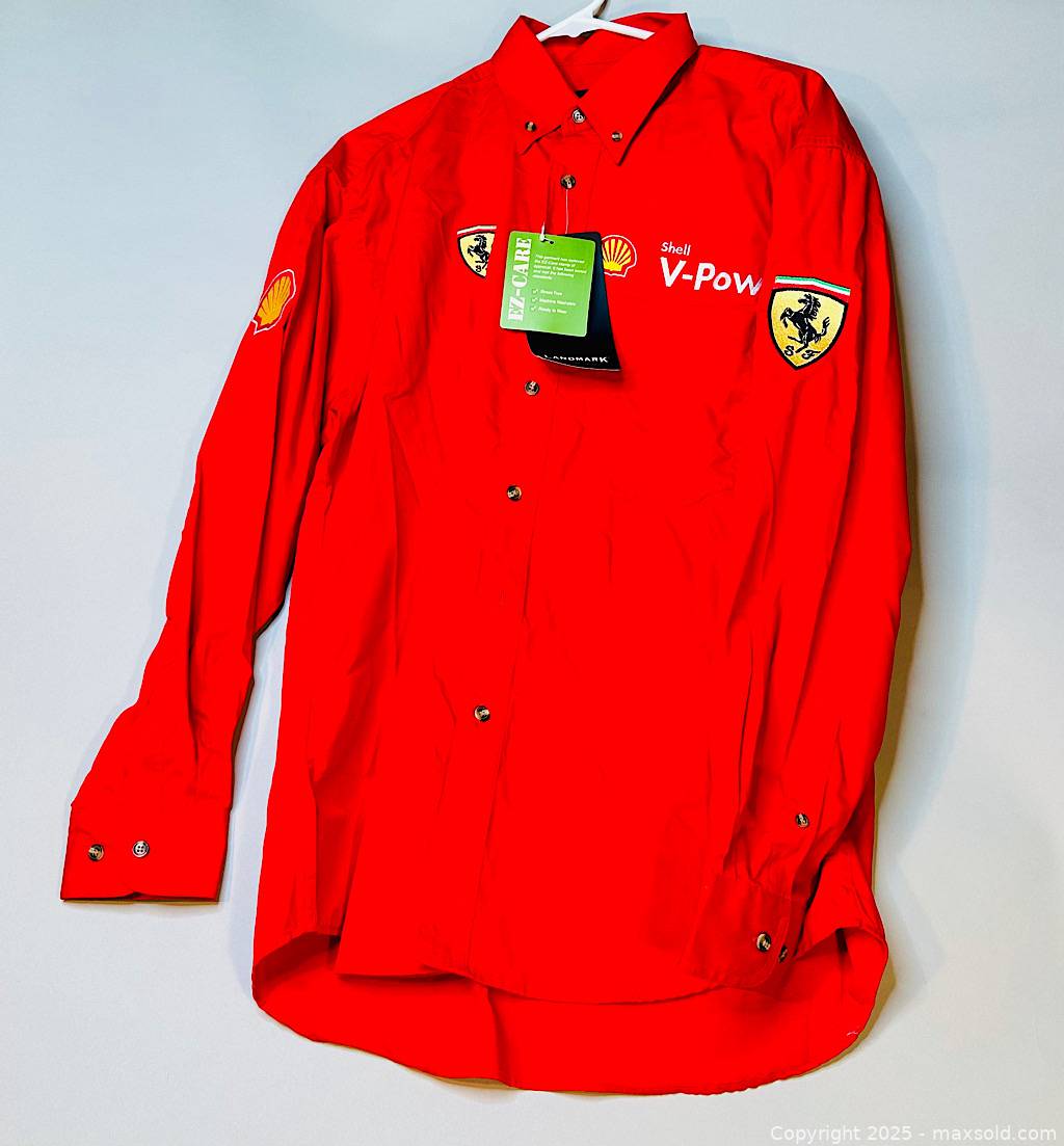 Vintage SHELL V-Power x Ferrari Buttondown Shirt DS NWT | Hamilton ...