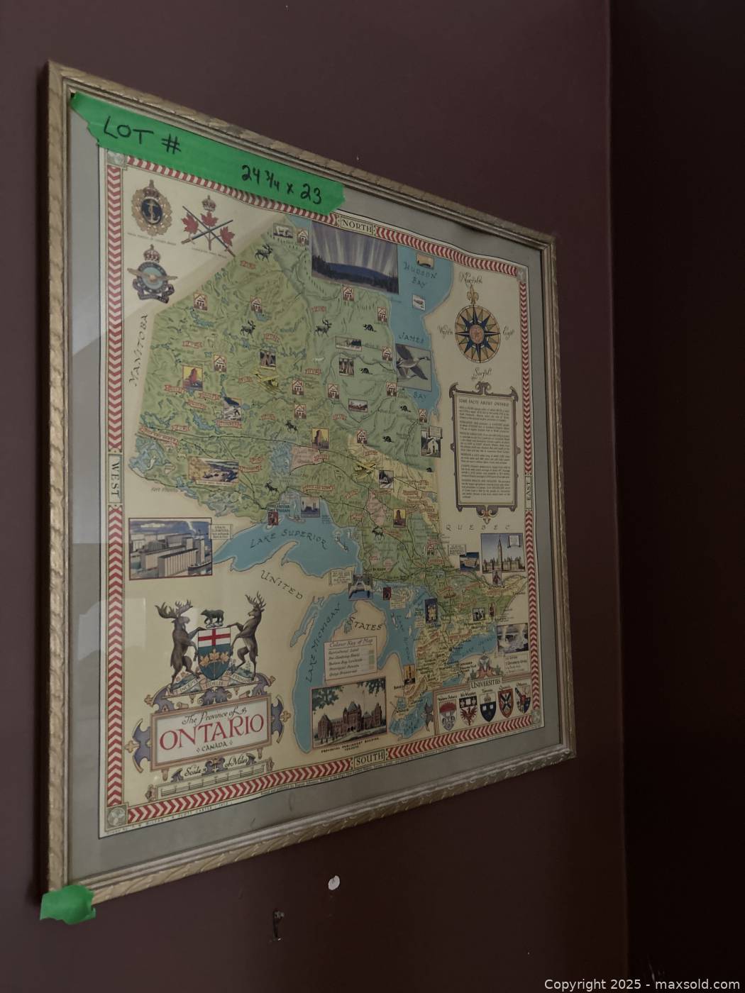 Framed 1950 map of Ontario | Toronto (Ontario, Canada) SELLER MANAGED ...