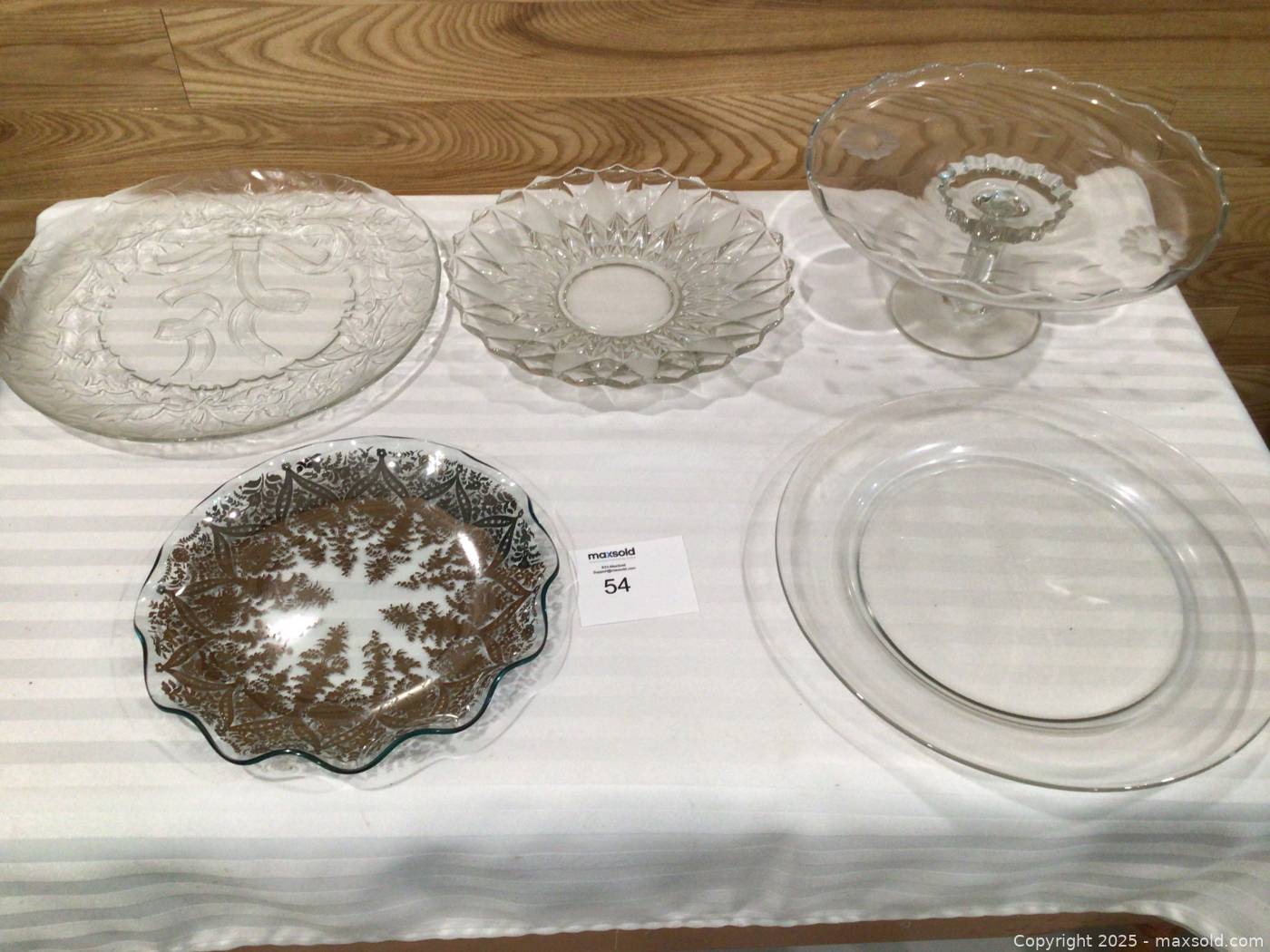 Set of 4 Glass/crystal Serving Plates and Cake Stand | Prince Edward ...