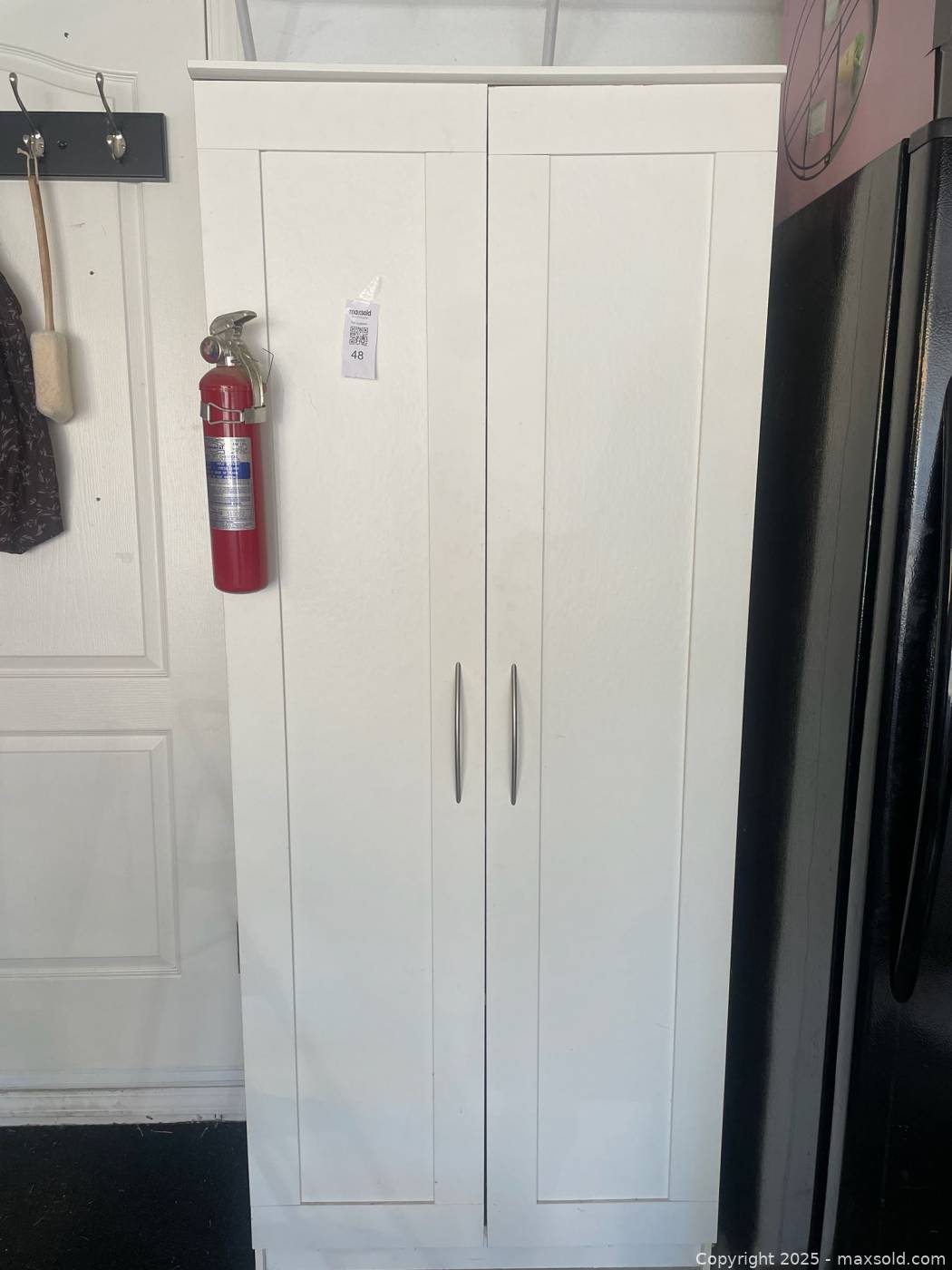 White 6-Door Wardrobe/Storage Cabinet with Fire Extinguisher | Surrey ...
