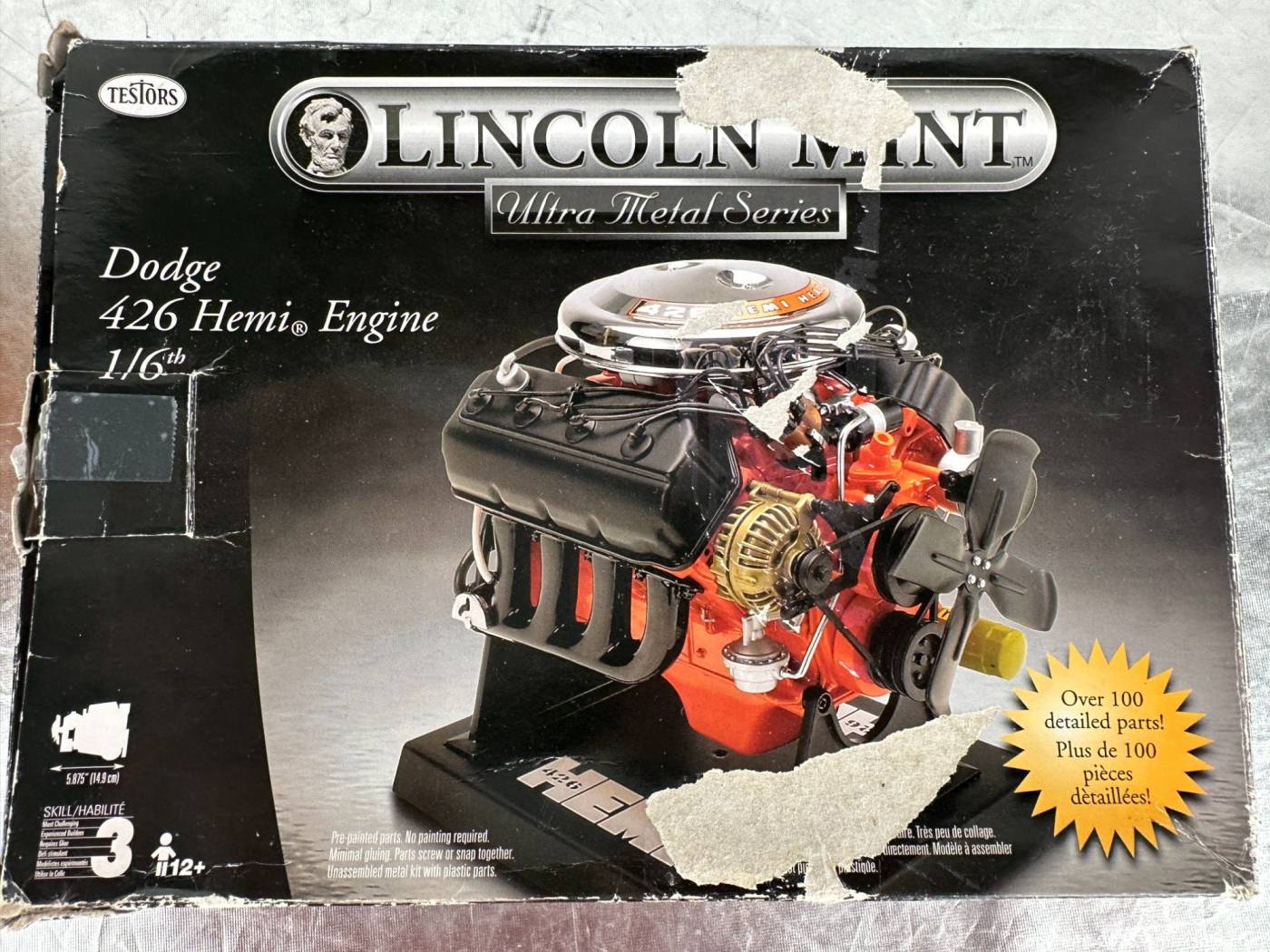 Testors Lincoln Mint Dodge 426 Hemi 1/6th Engine Model Kit | Woodstock ...