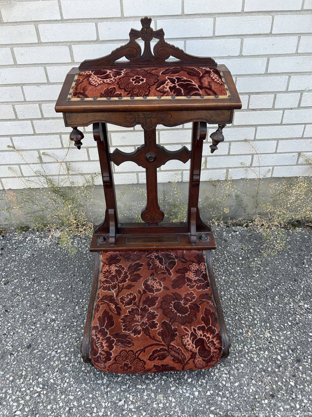 C.1900 Gothic Wood Catholic Church Prie Dieu Prayer Stool Desk 39" Tall ...