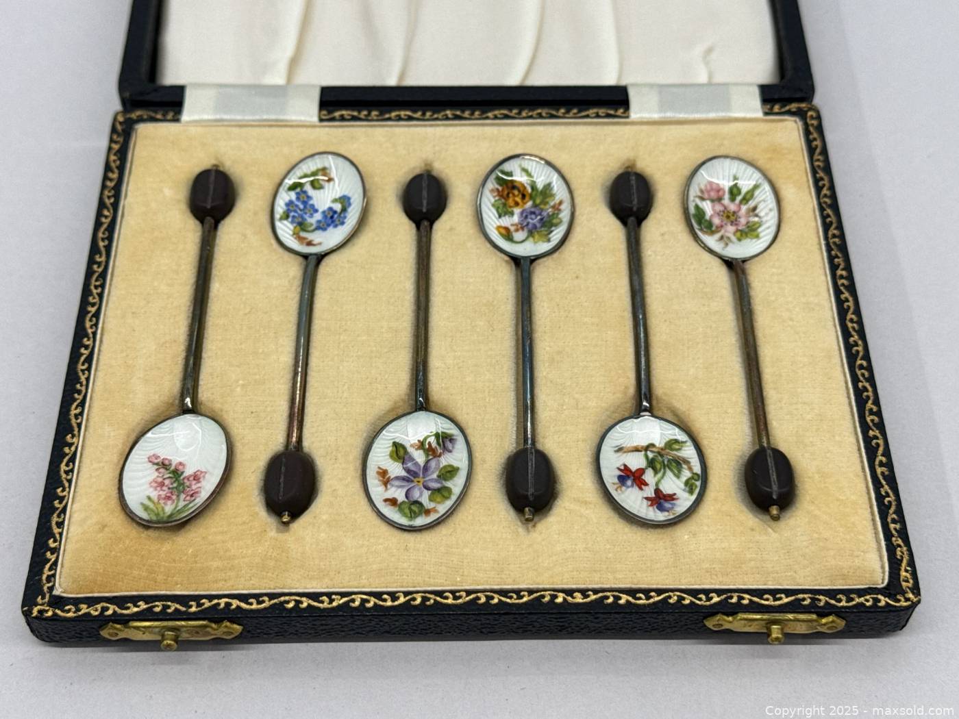 Antique Sterling + Enamel Floral Coffee Spoons | East York (Ontario ...