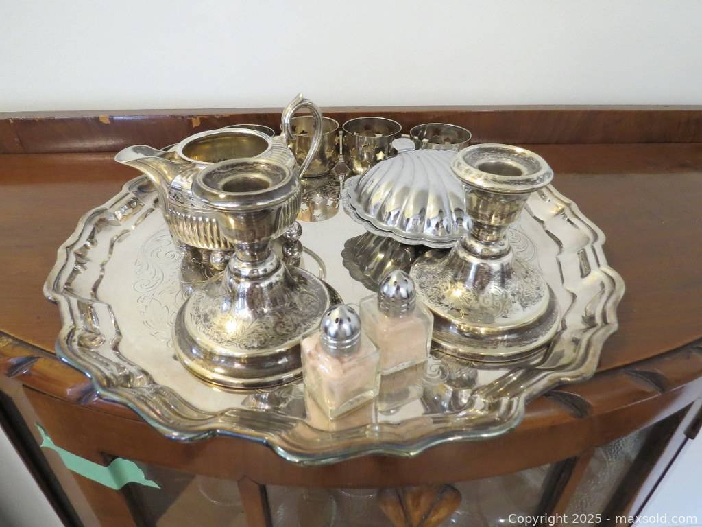 Vintage Silver-Plated Serving Set Made in England with Hallmarks ...