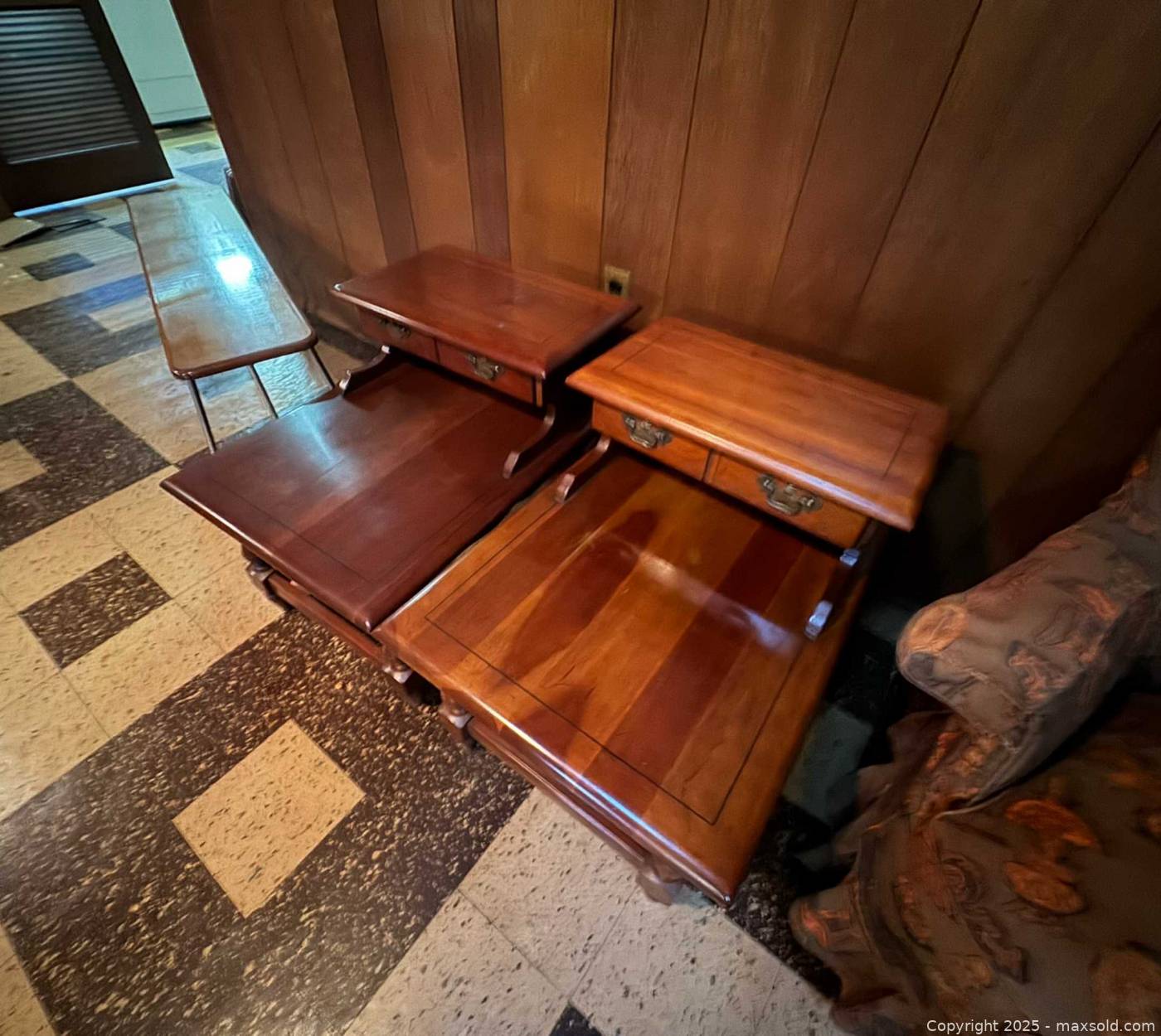 Pair of Vintage Step-Back End Tables with Drawer | Wilmington (Delaware ...