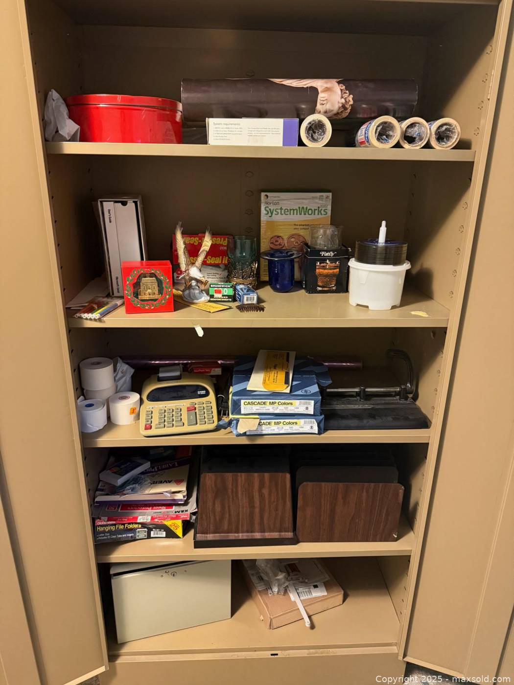 Contents of File Cabinet: Assorted Office Supplies, Posters, ect | San ...