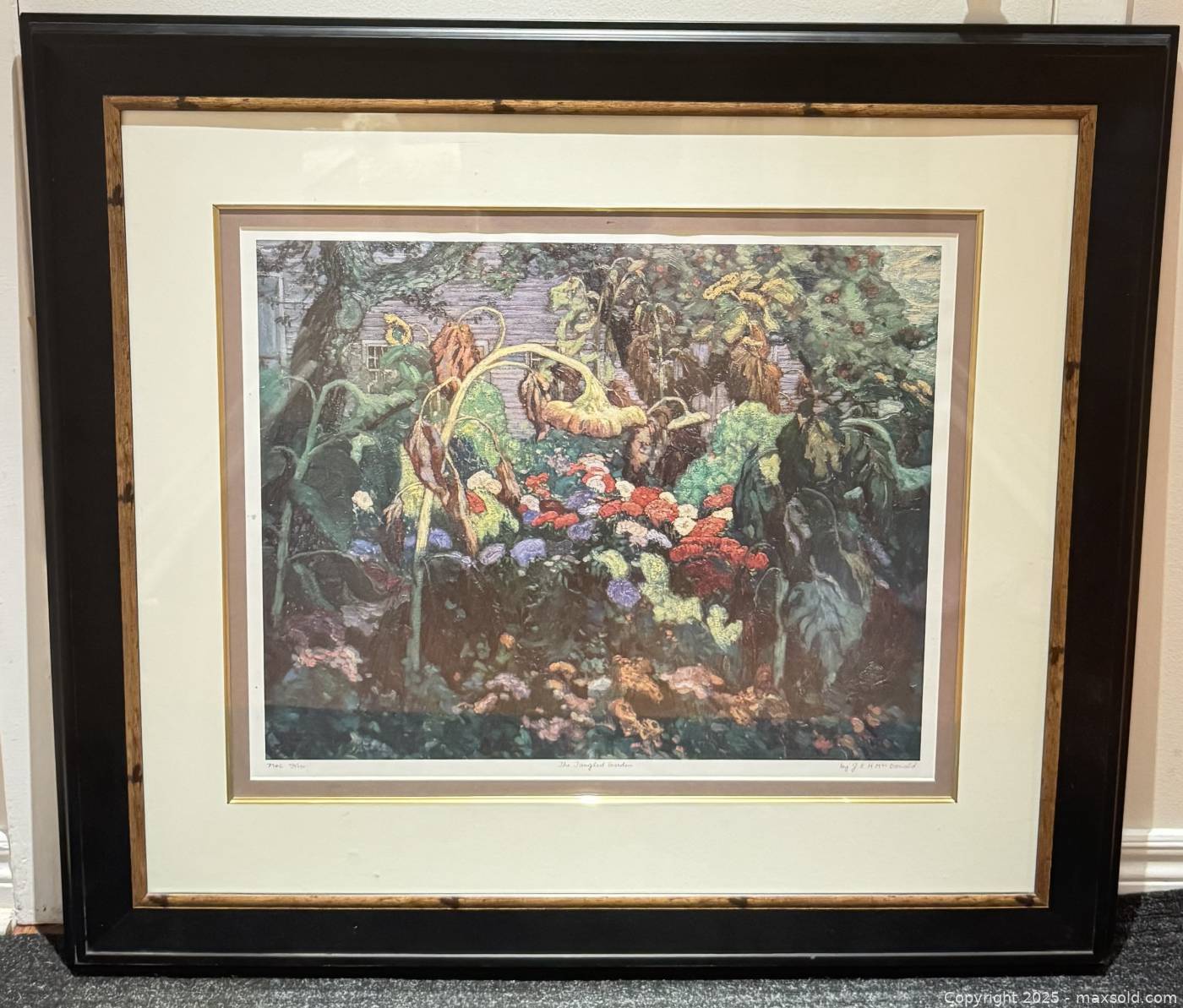 Large Framed Numbered Limited Edition Print JEH MacDonald - Tangled Garden, Group of Seven ...