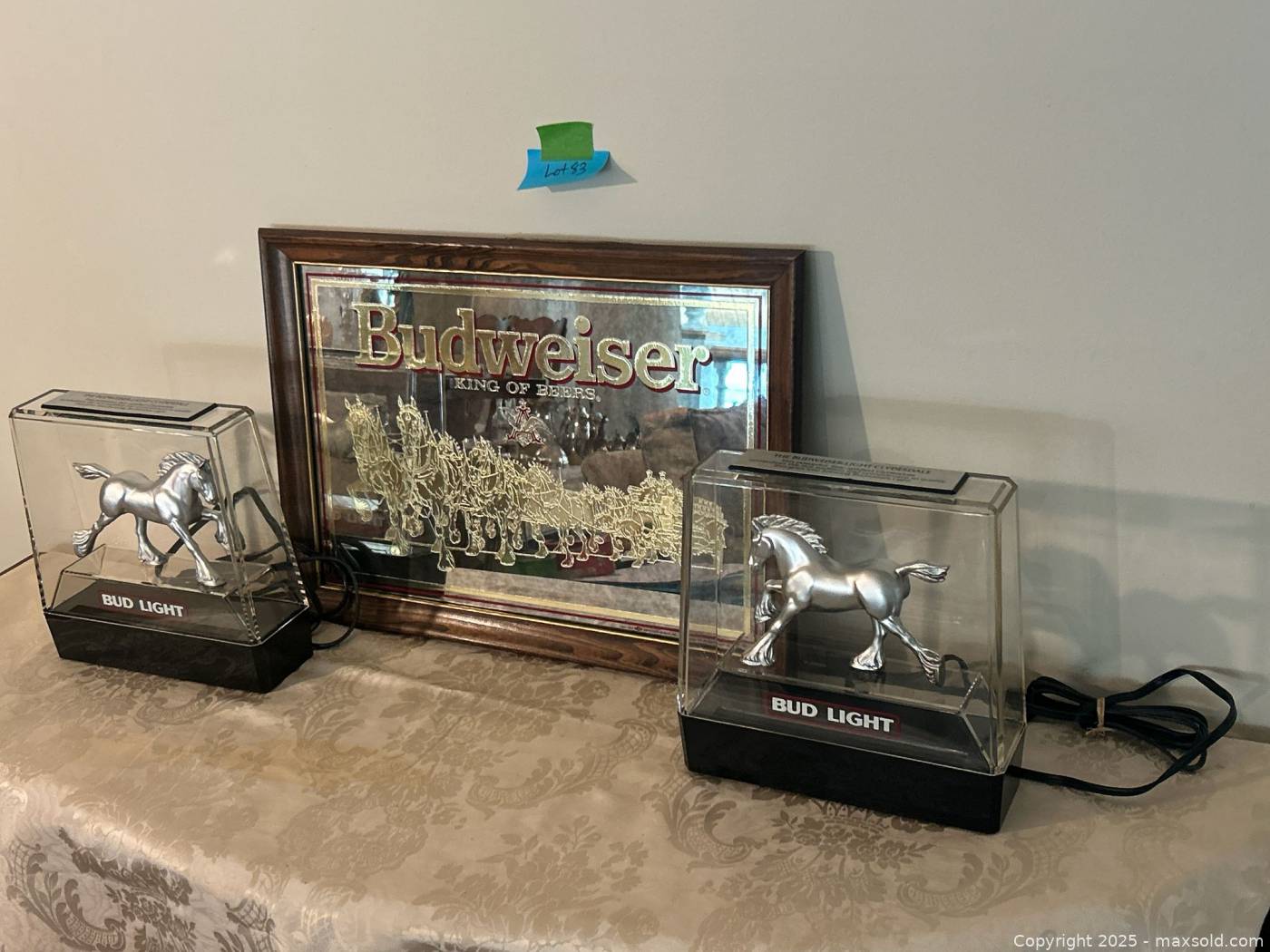 Budweiser Man Cave Special: Vintage Mirror and 2 Bud Light Clydesdale ...